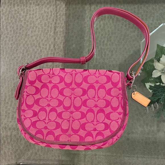 Coach | Bags | Coach Signature Pink Shoulder Bag | Poshmark